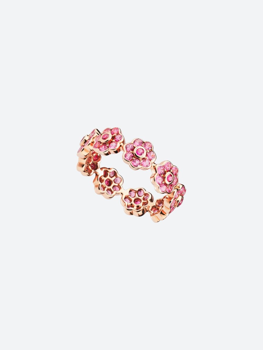 Bague Fleur Or rose Spinelles Roses | Joaillerie Copin