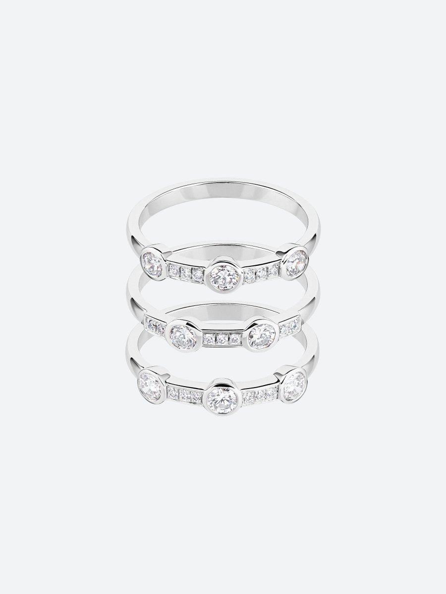 Bague Trio Or Blanc Diamant | Joaillerie Copin